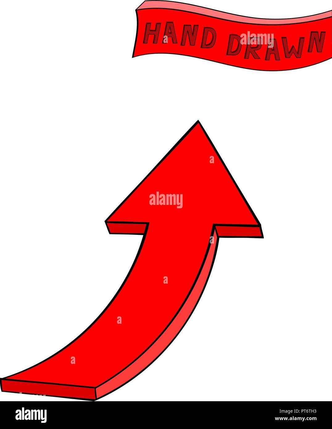 Arrow. Red UP sign. Hand drawn sketch Stock Vector Image & Art - Alamy