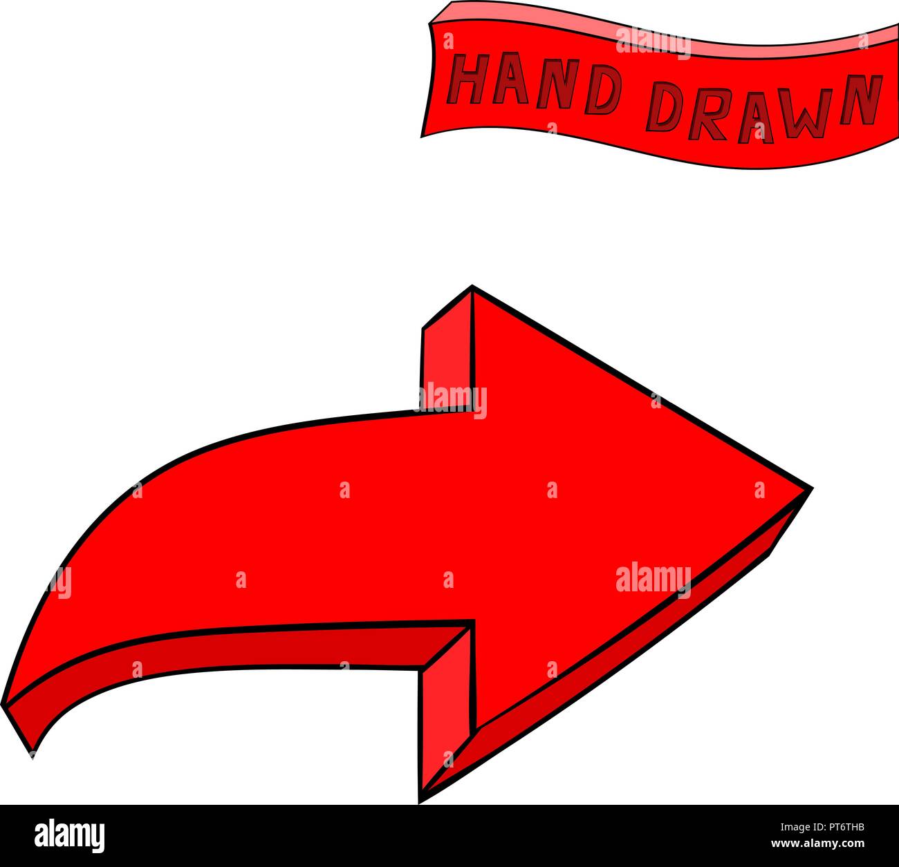 Arrow. Red sign. Hand drawn sketch Stock Vector Image & Art - Alamy