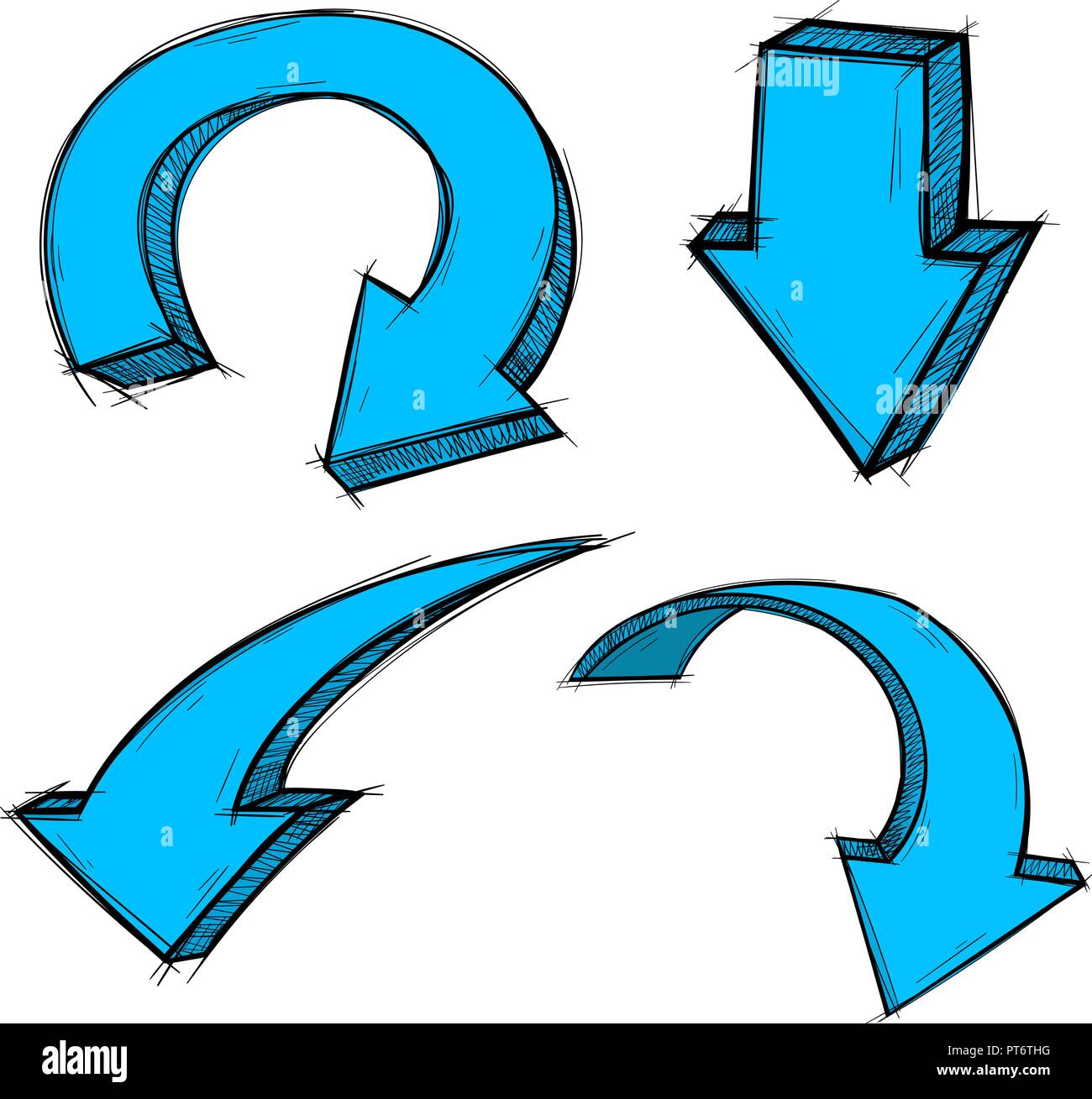 Blue curved arrow hi-res stock photography and images - Alamy