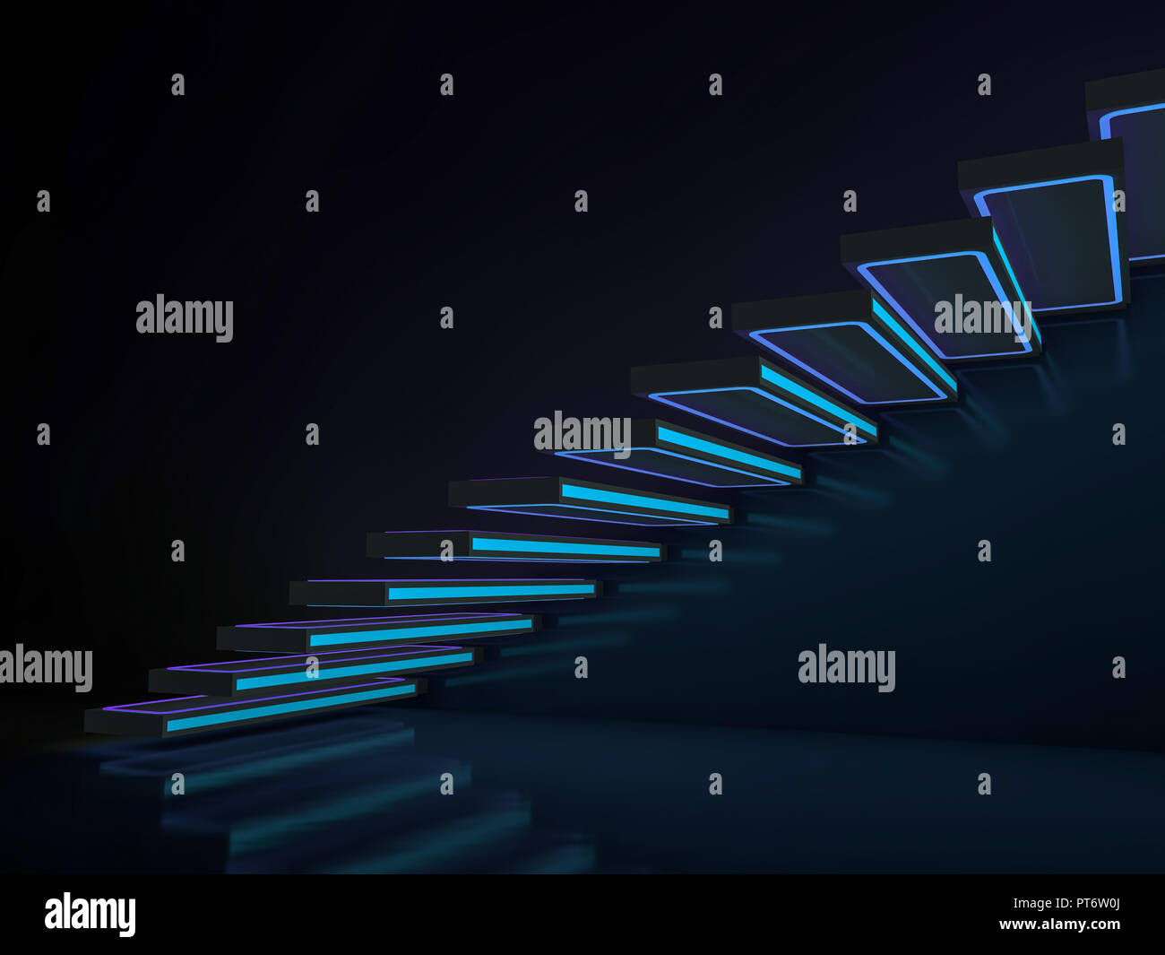 Neon stairway hi-res stock photography and images - Alamy