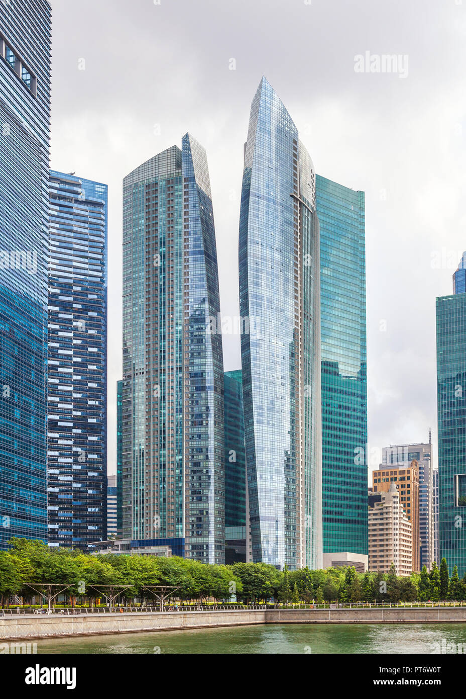 Waterfront high rise skyscraper skyscrapers building buildings building ...