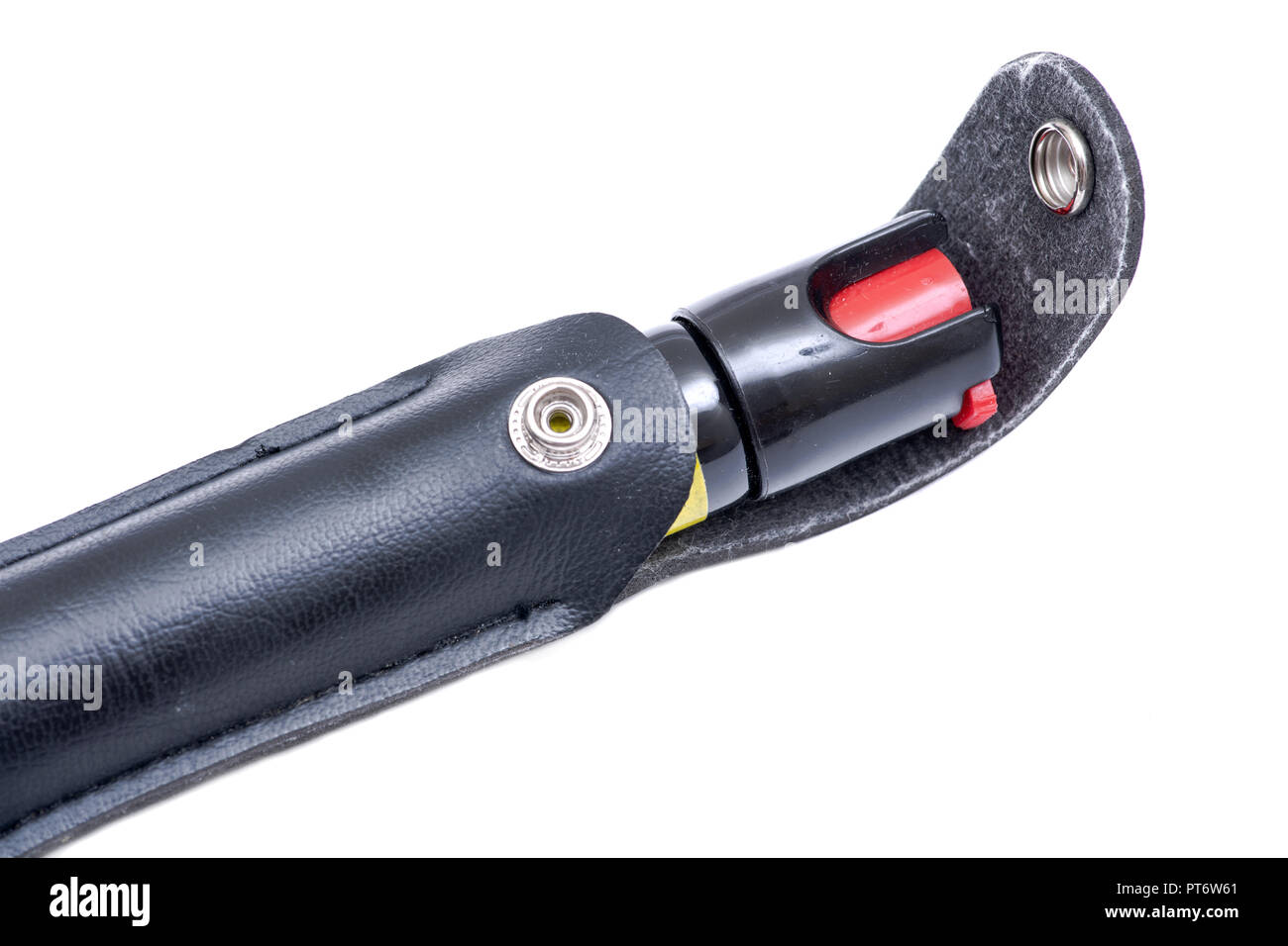 Self defense pepper spray in case isolated on white background Stock ...