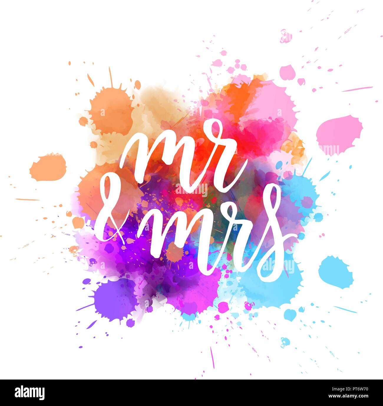 Watercolor imitation paint splash background with handwritten modern ...