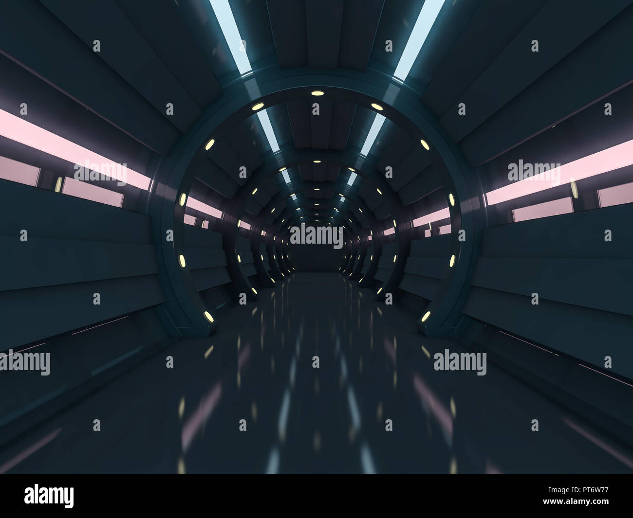 Abstract modern architecture background, empty open space interior. 3D ...