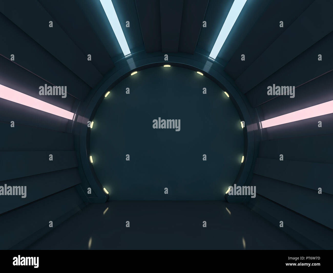 Abstract modern architecture background, empty open space interior. 3D ...