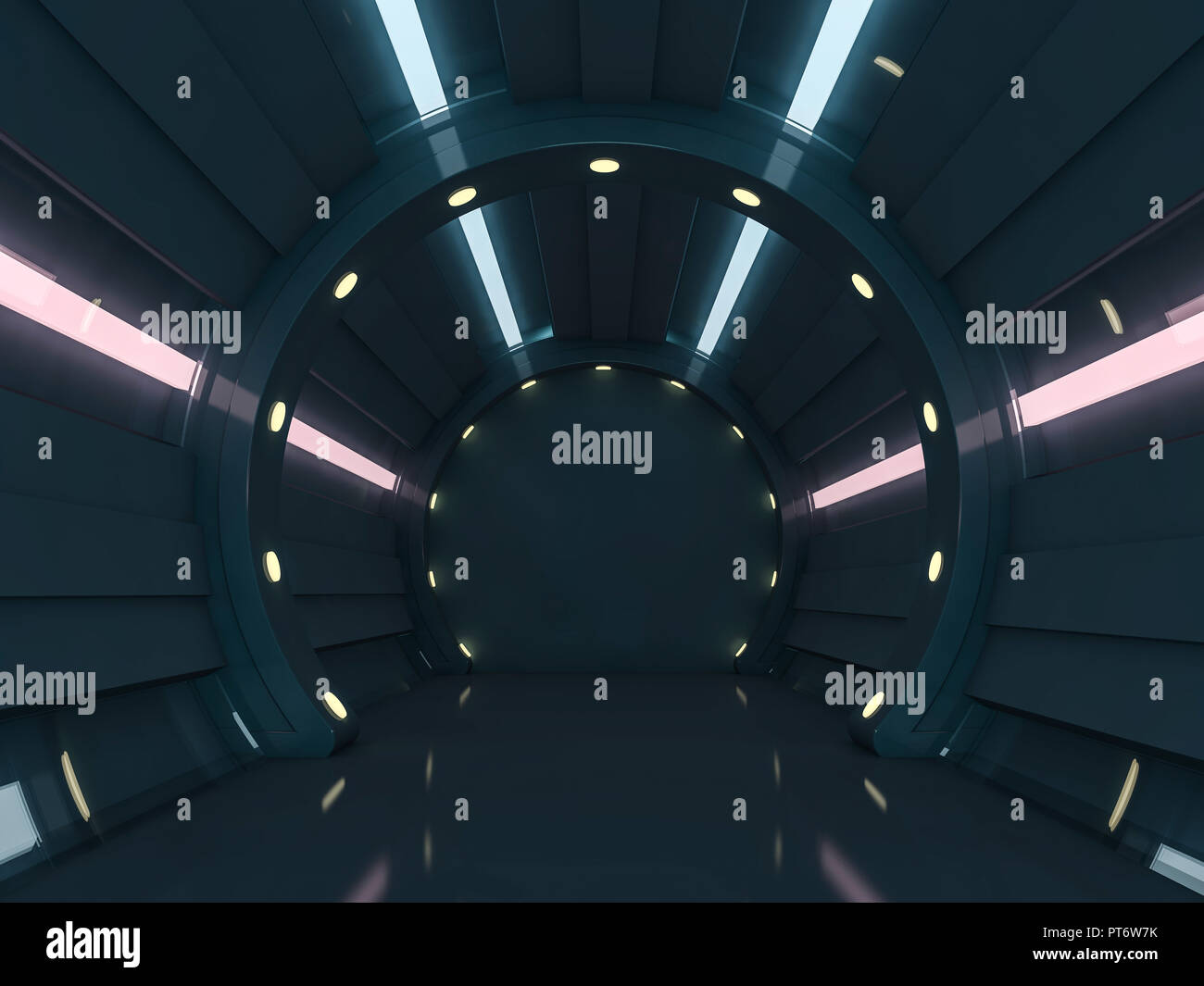 Abstract modern architecture background, empty open space interior. 3D ...