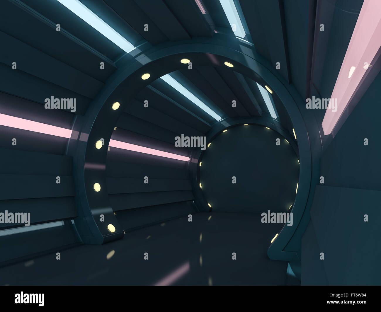 Abstract modern architecture background, empty open space interior. 3D ...