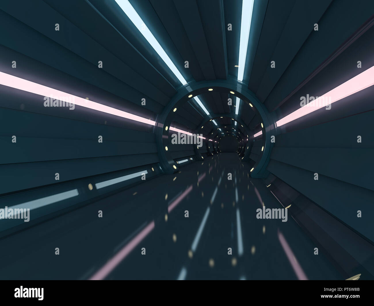 Abstract modern architecture background, empty open space interior. 3D ...