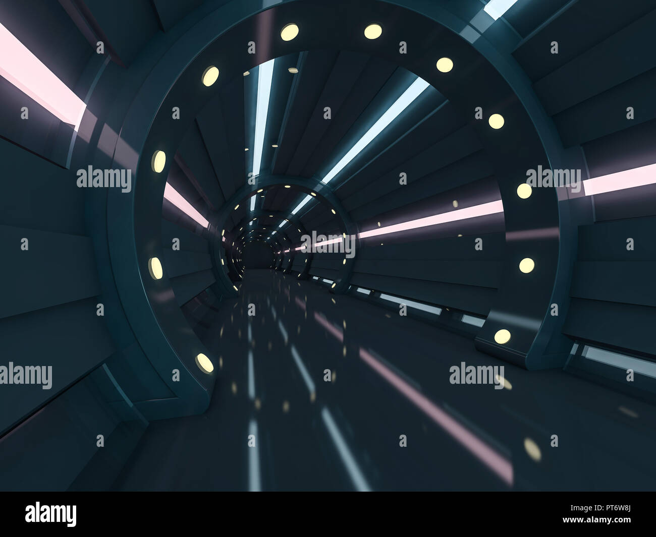 Abstract modern architecture background, empty open space interior. 3D ...