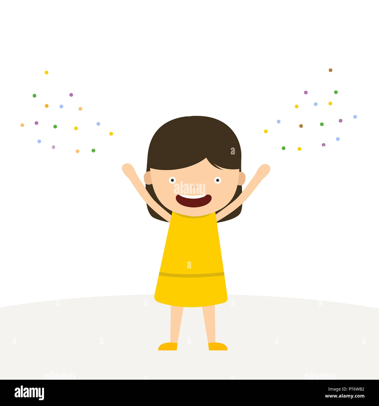Cartoon happy woman dancing hi-res stock photography and images - Alamy