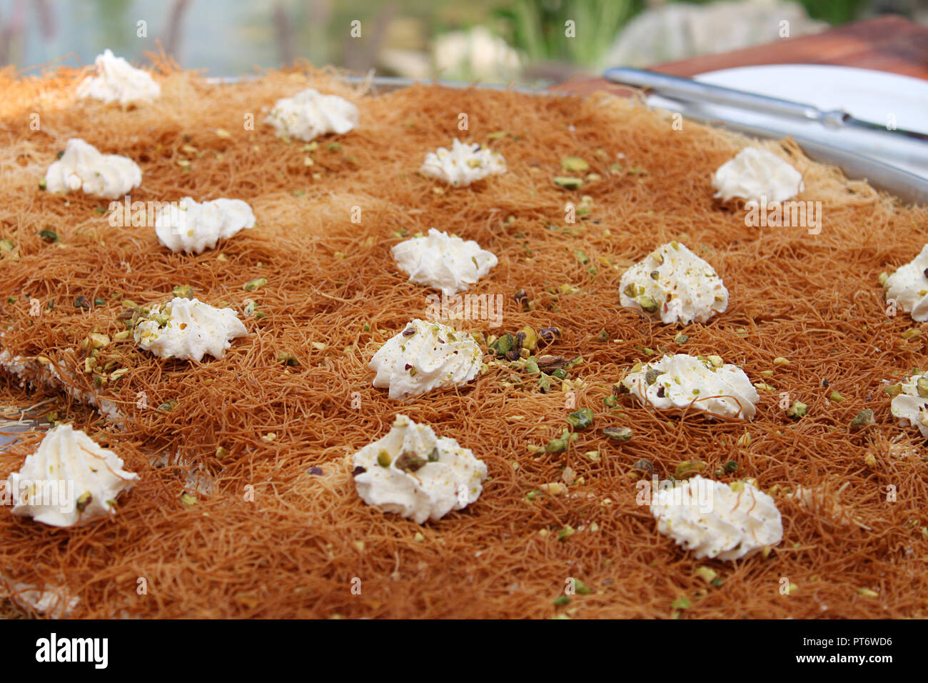 A tray of esmalliyeh, a traditional Lebanese pastry Stock Photo - Alamy