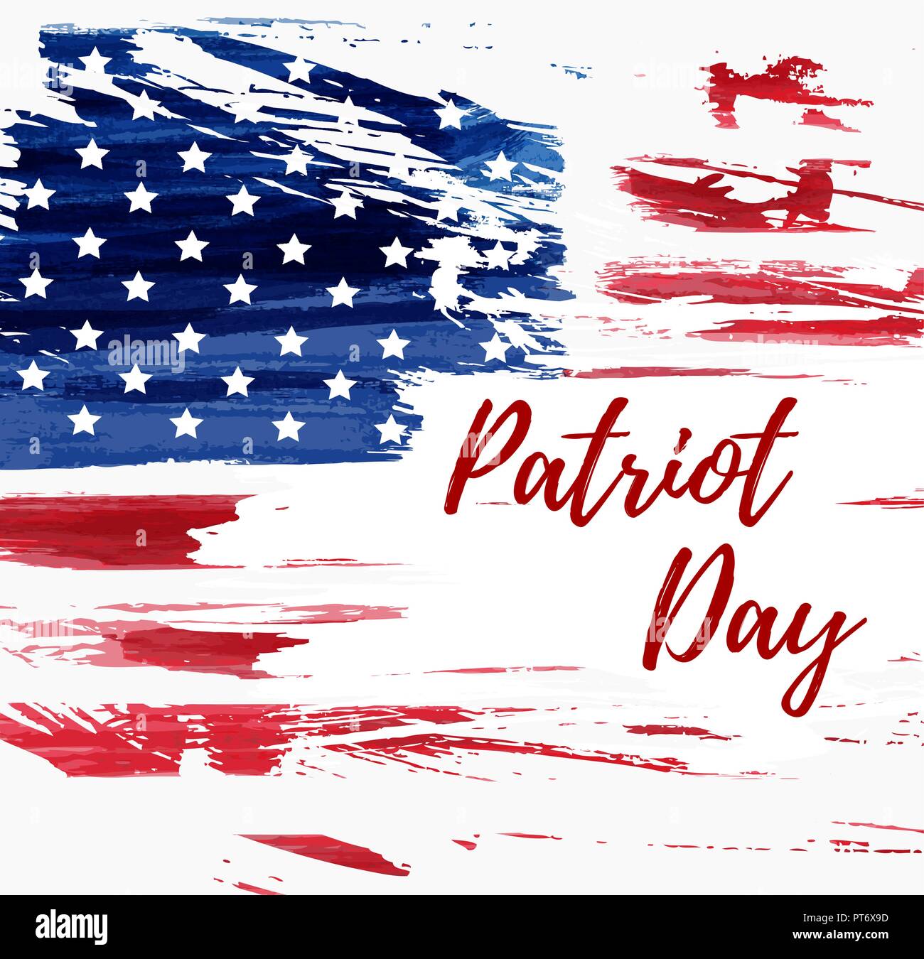 USA Patriot day background. Abstract grunge flag with text. Template ...