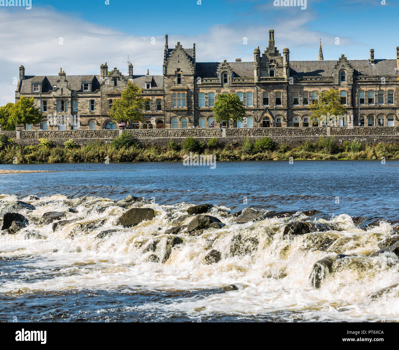The River Tay running through the city of Perth in Scotland, UK Stock ...