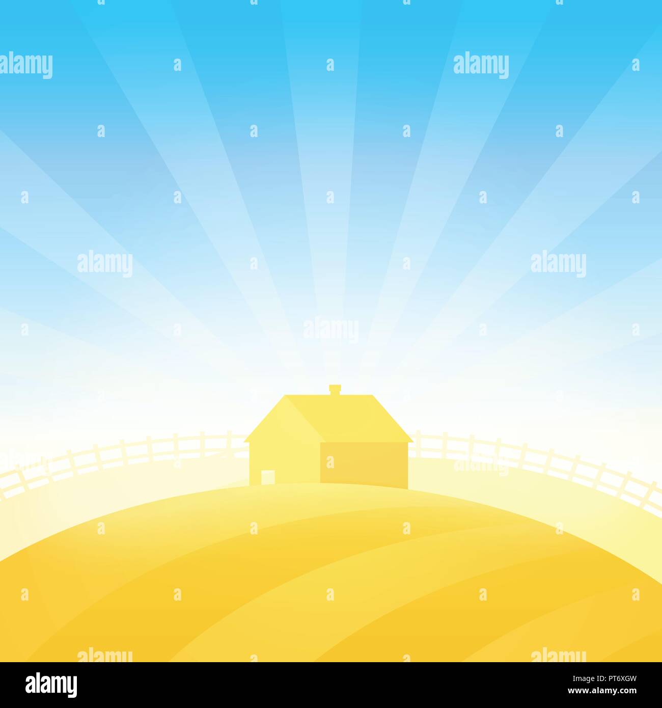 Wheat field home farm Stock Vector Images - Alamy