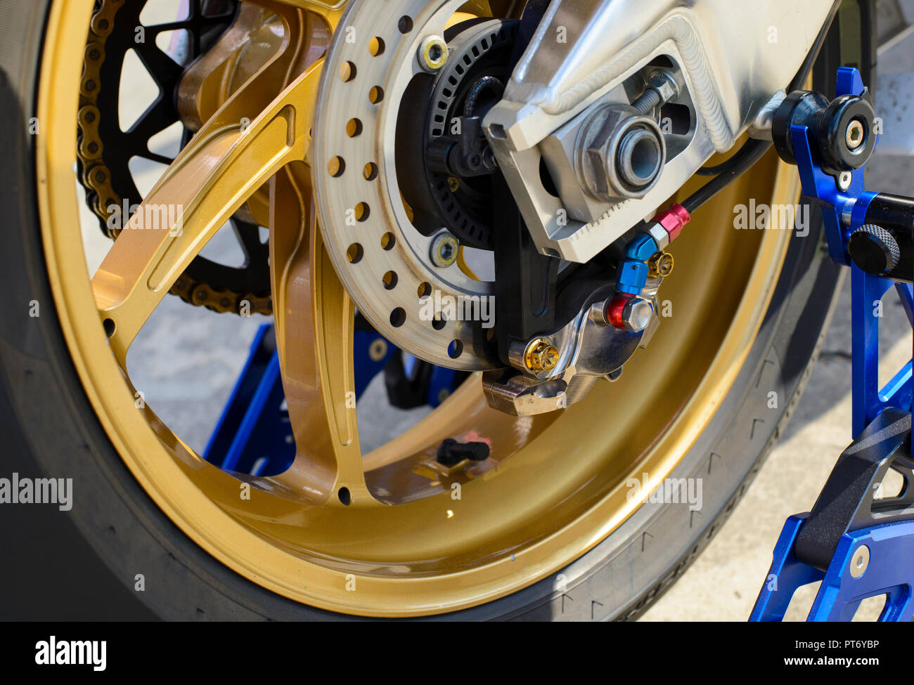 Motorbike rear suspension hi-res stock photography and images - Alamy