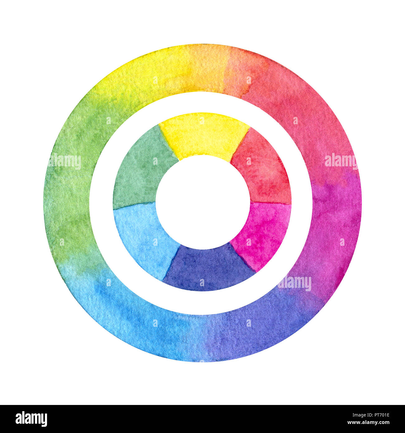 Color wheel watercolor hi-res stock photography and images - Alamy