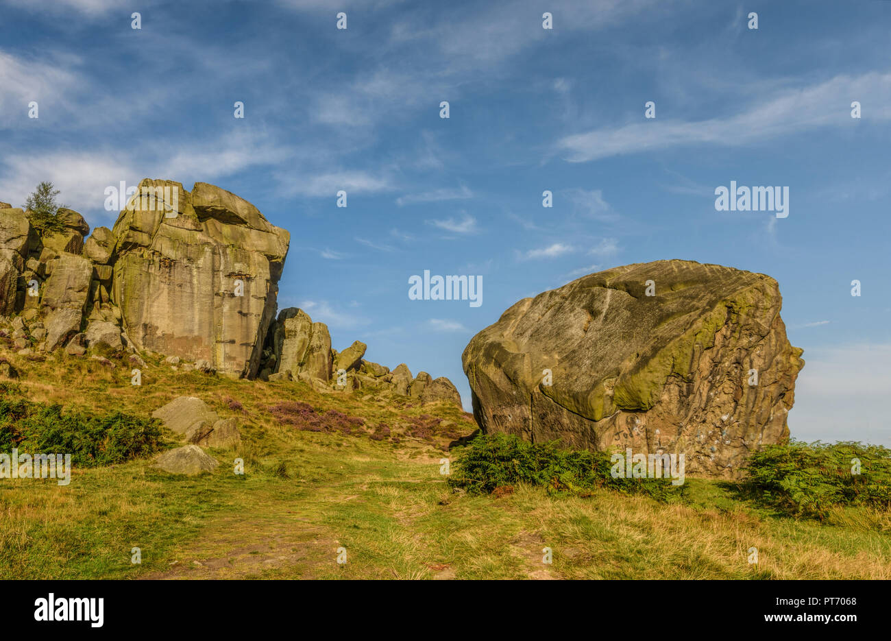 Cow and Calf Rocks Ilkley Moor Stock Photo - Alamy