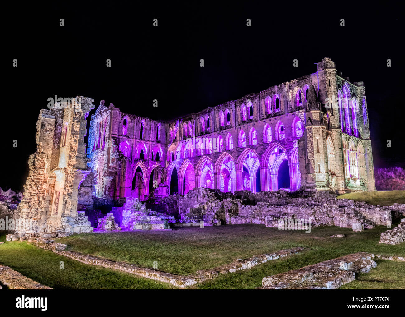 Rievaulx Abbey Lightup Stock Photo - Alamy