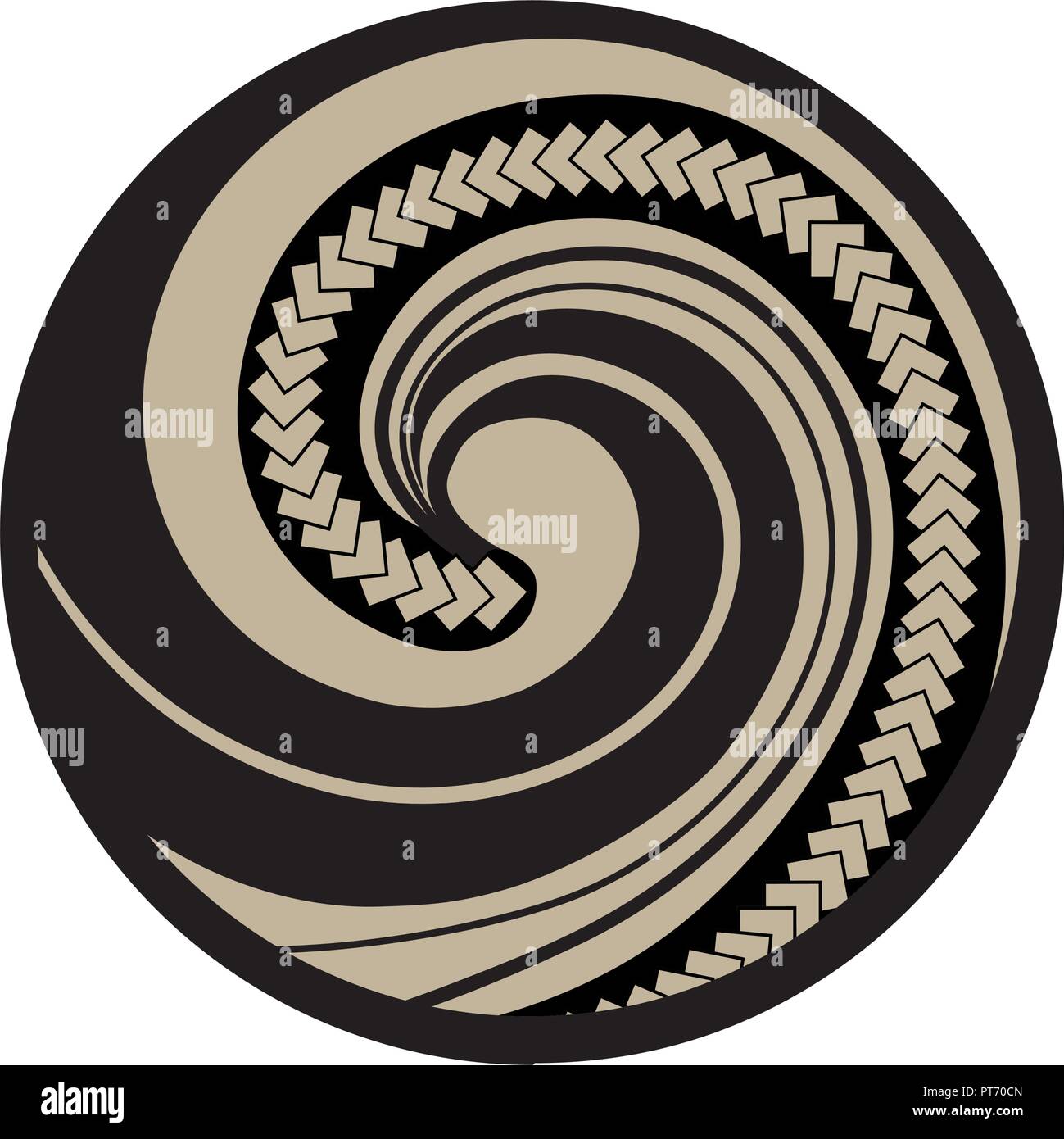Koru. Maori symbol is a spiral shape based on silver fern frond Stock ...