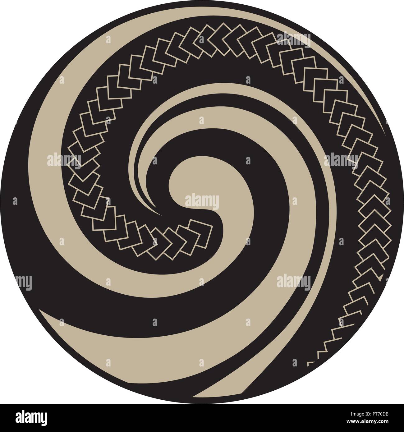 Koru. Maori symbol is a spiral shape based on silver fern frond Stock ...
