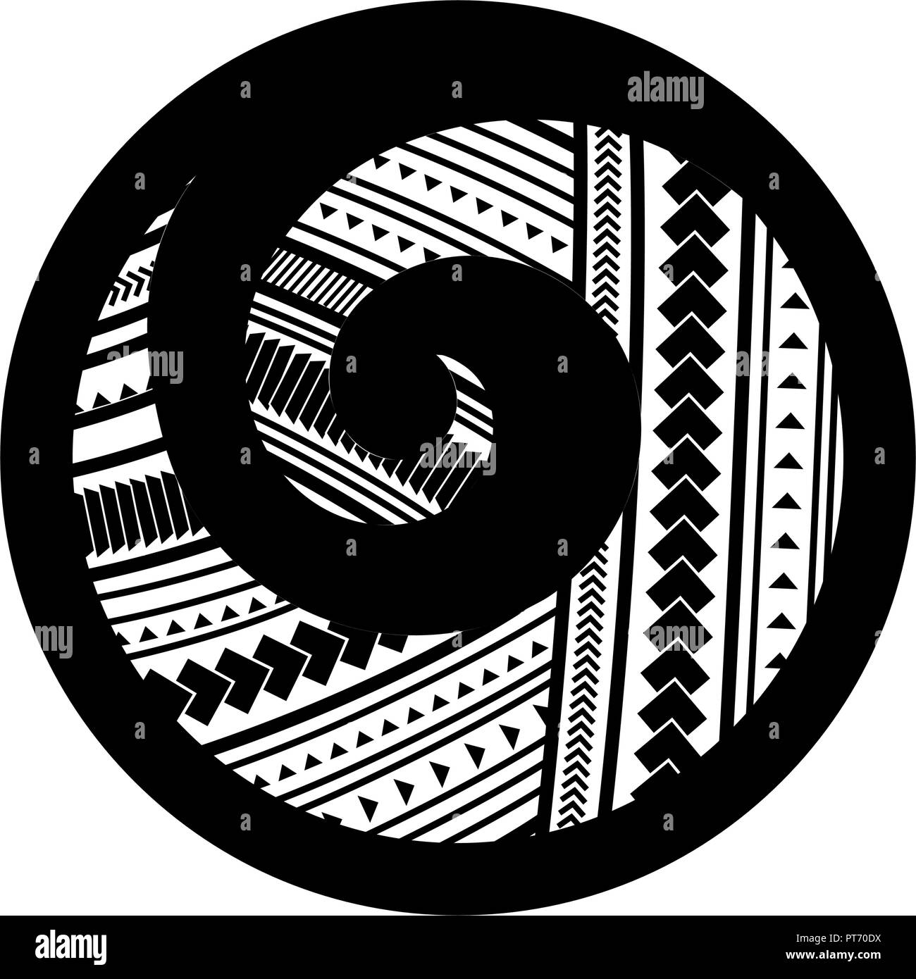 Koru. Maori symbol is a spiral shape based on silver fern frond Stock ...