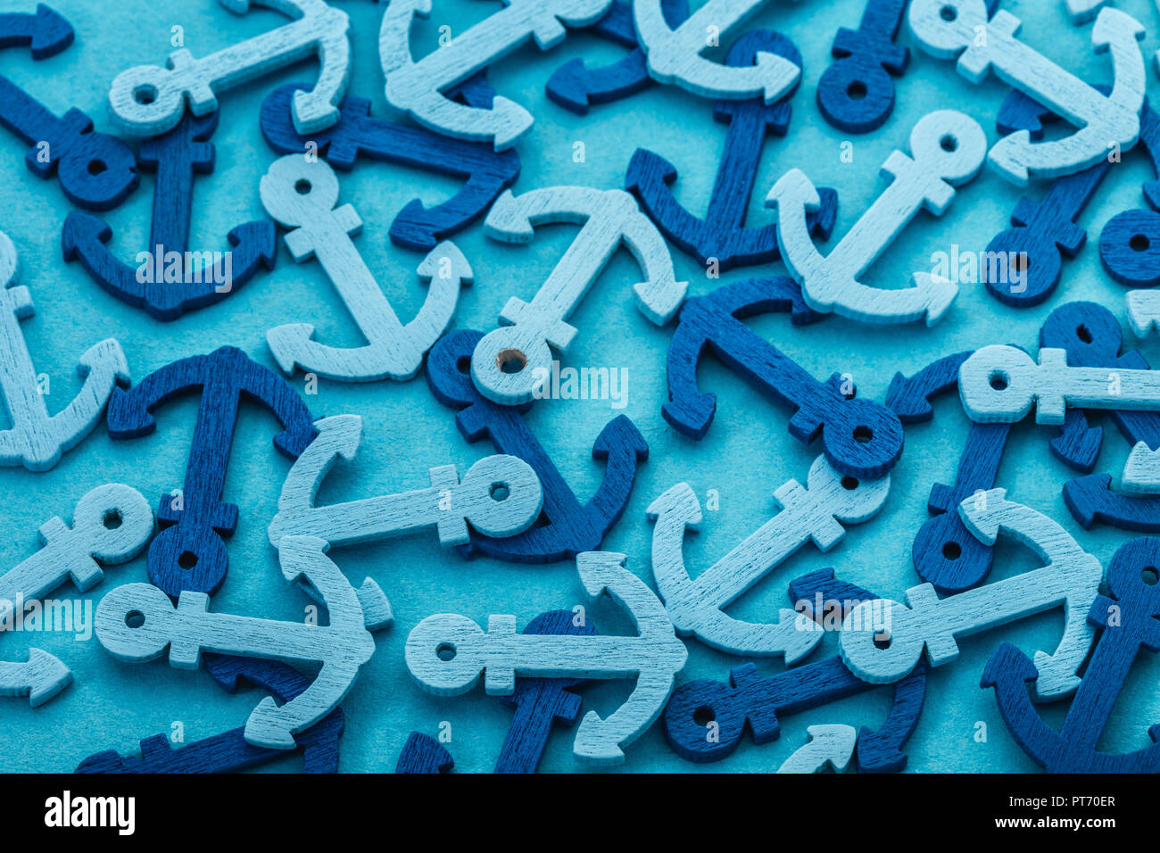 sea background from decorative color anchors closeup Stock Photo - Alamy