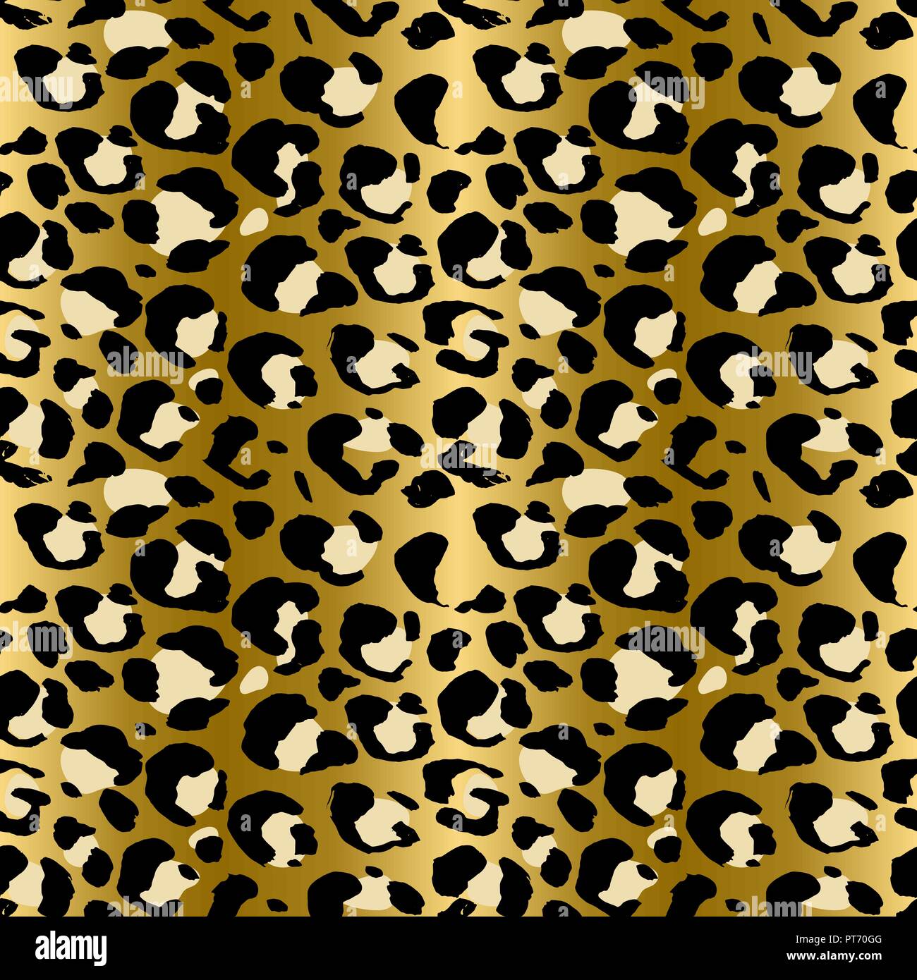 Seamless leopard pattern. Animal skin grunge texture. Gold gradient ...