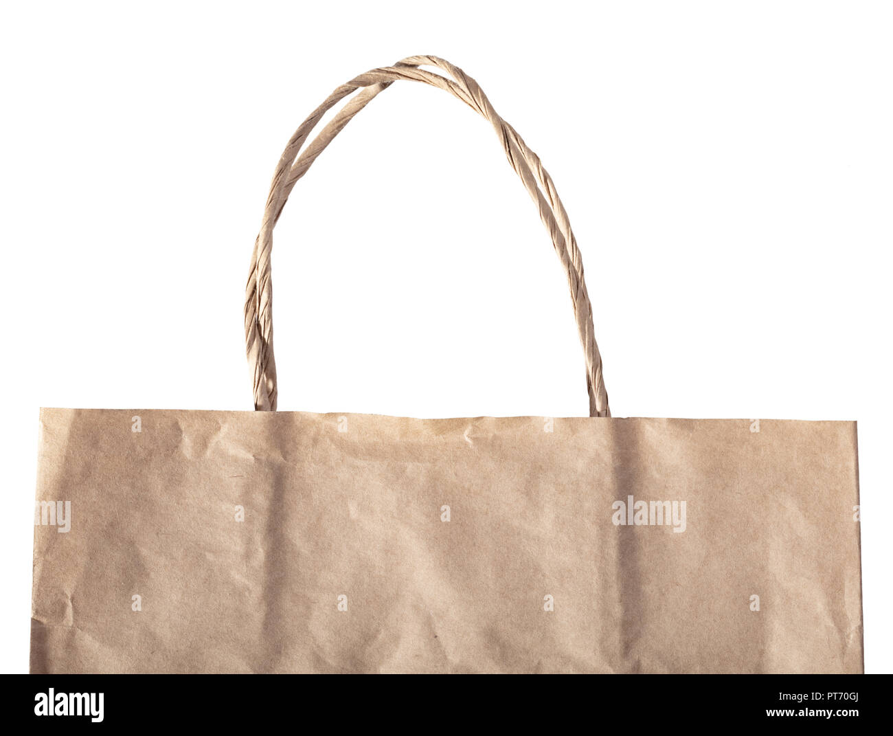 paper bag closeup on white isolated background Stock Photo - Alamy