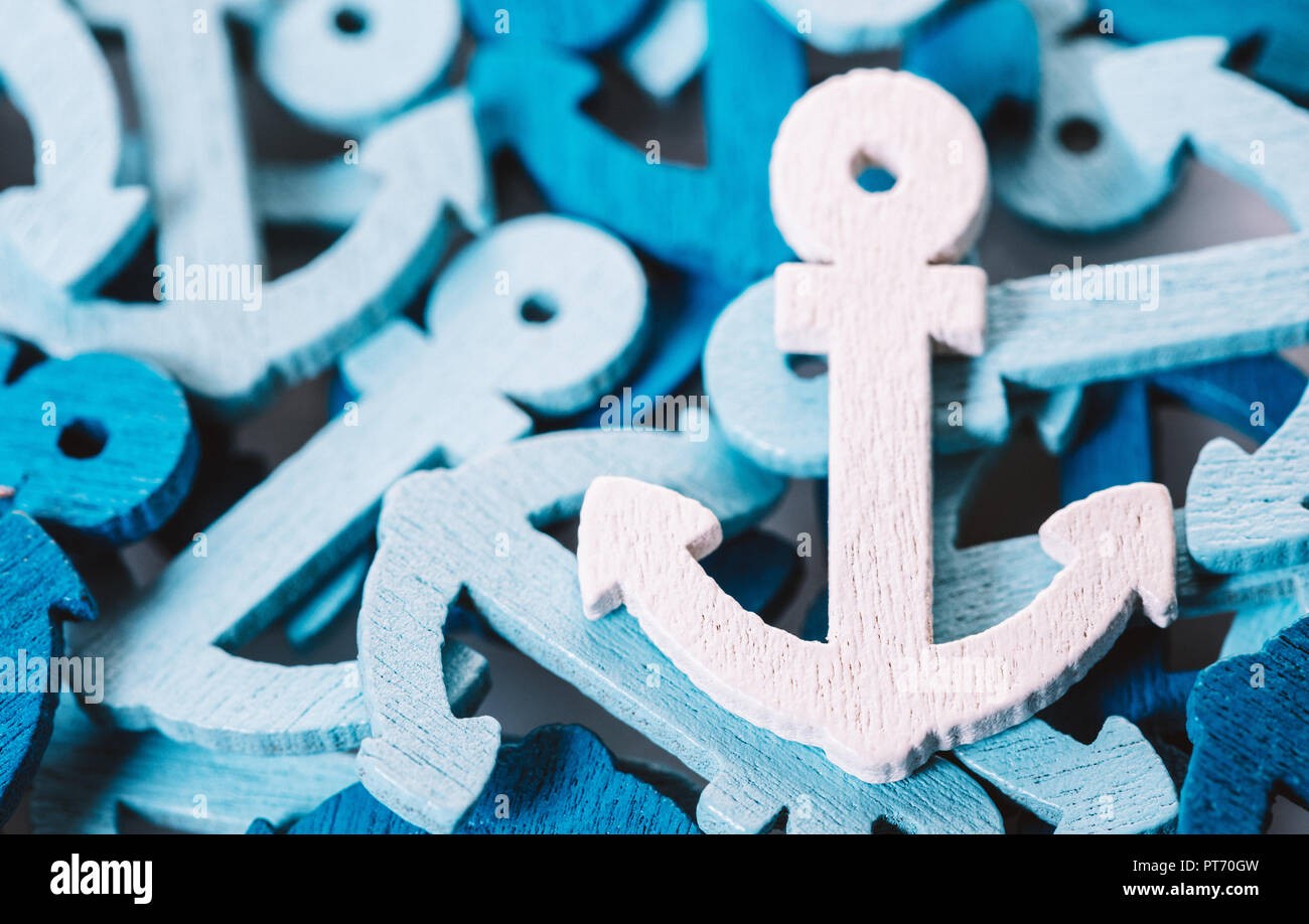 Blue white anchors background hi-res stock photography and images - Alamy