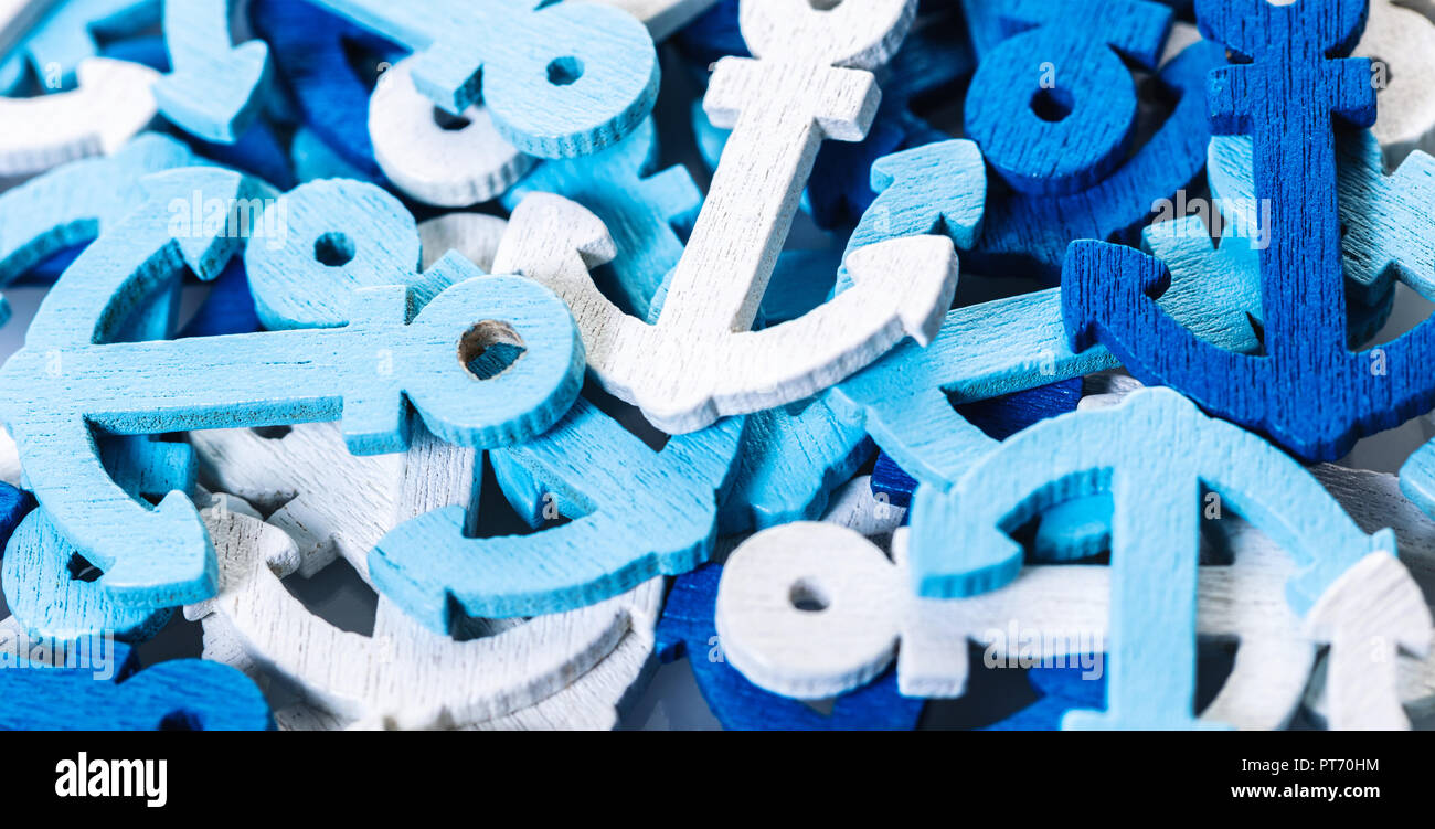 sea background from decorative color anchors closeup Stock Photo - Alamy