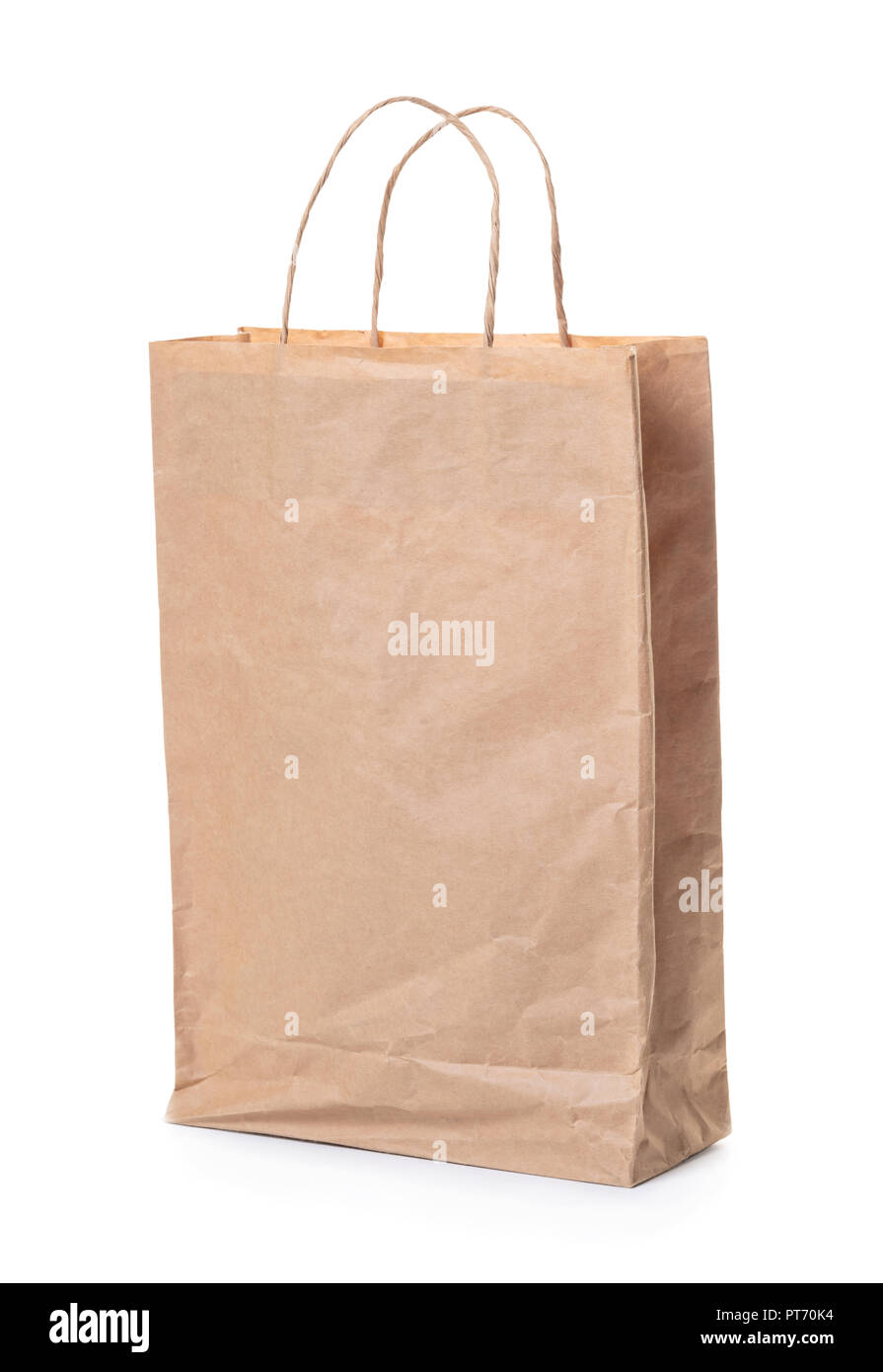 paper bag closeup on white isolated background Stock Photo - Alamy