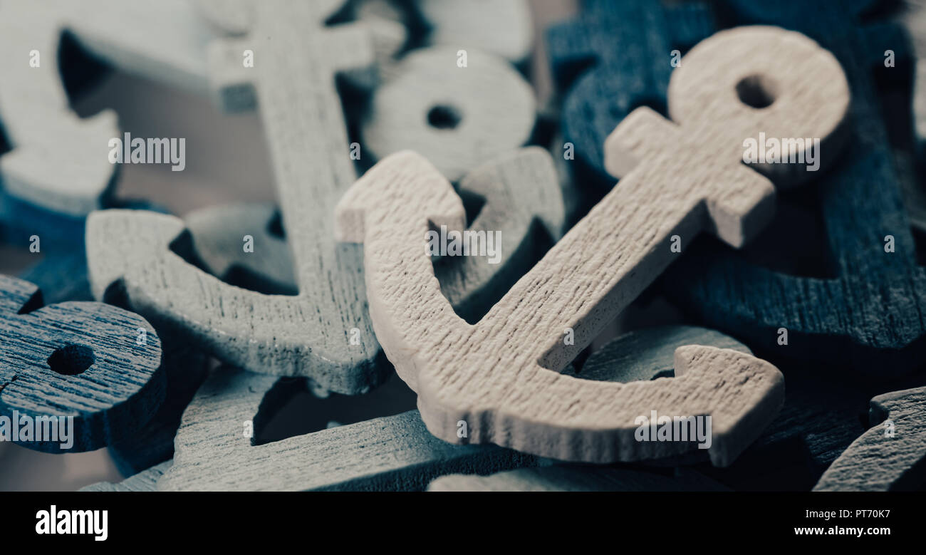 sea background from decorative color anchors closeup Stock Photo - Alamy