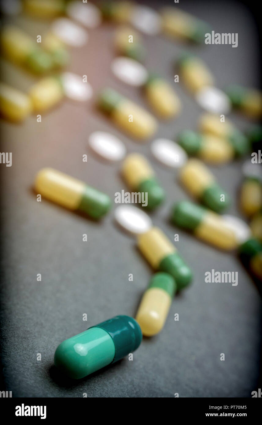 Various pills capsules tablets hi-res stock photography and images - Alamy