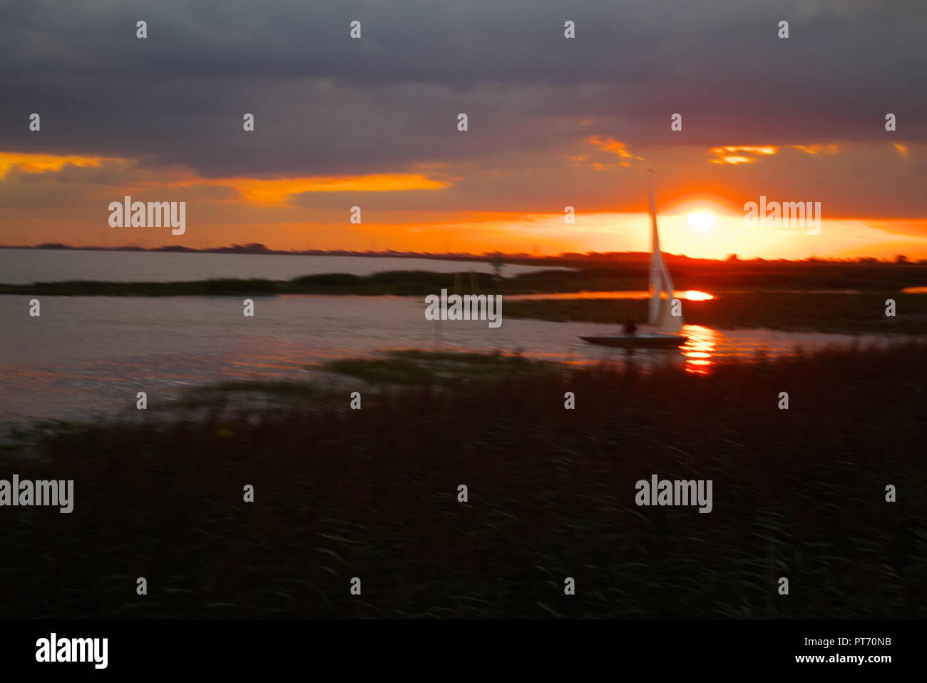 Sunset at Humber Yawl Club, Brough, Hull, East Riding of Yorkshire ...
