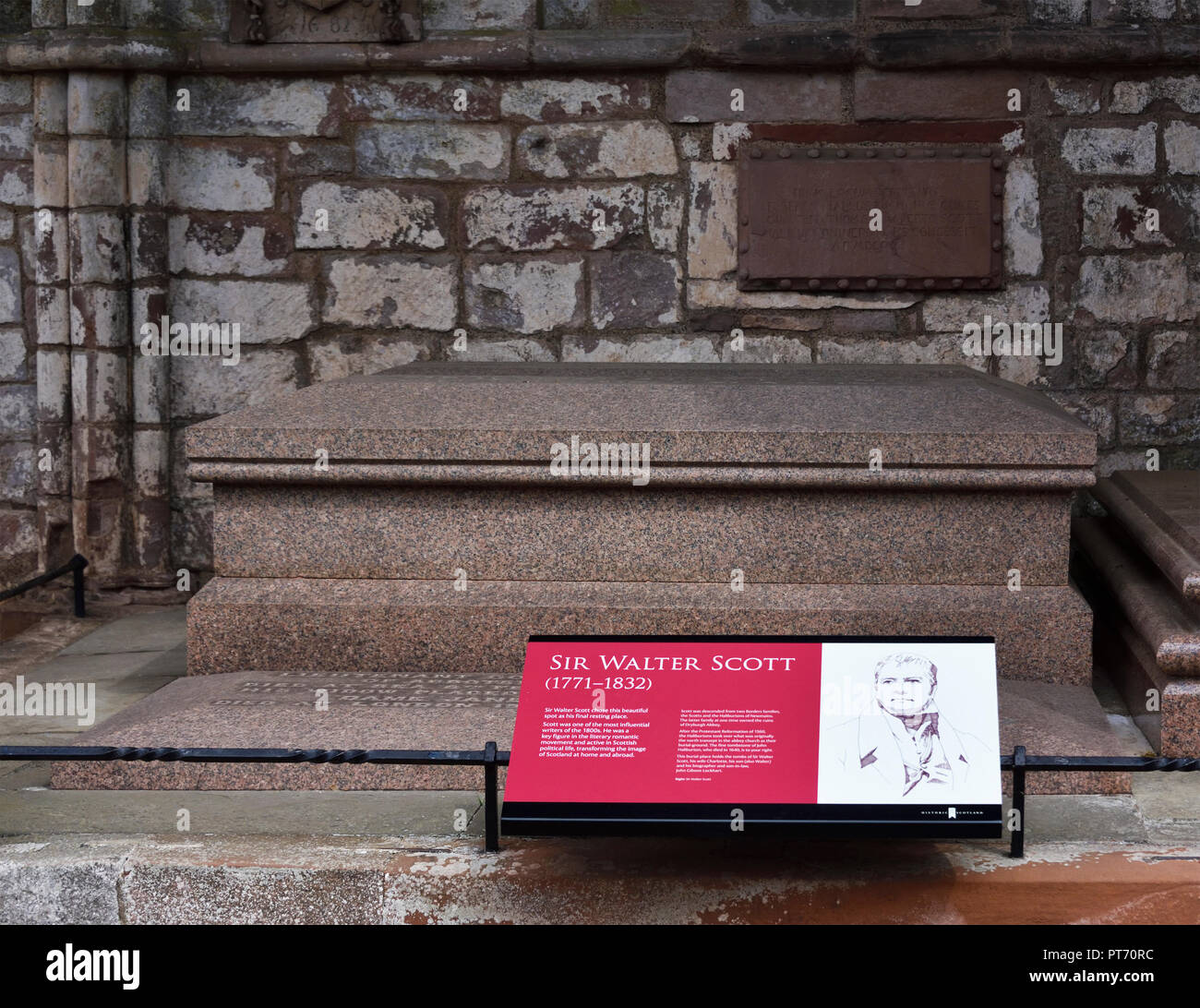 Grave of Sir Walter Scott. Dryburgh Abbey. Dryburgh, St.Boswells ...
