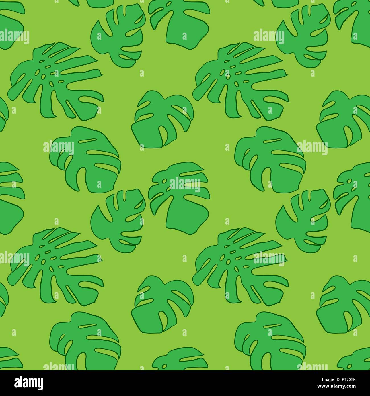 Seamless pattern of monstera leaves. Vector illustration Stock Vector ...