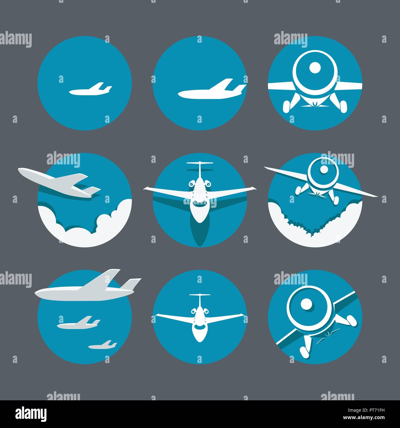 airplanes icons set Stock Vector Image & Art - Alamy