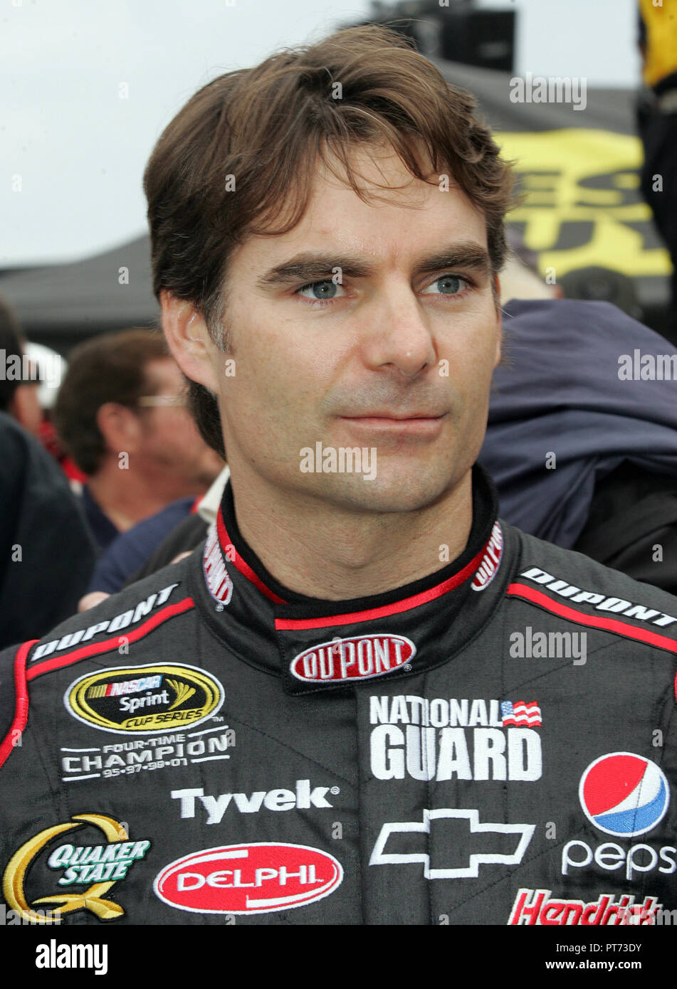 Jeff Gordon stands by his car on pit road prior to the start of the ...