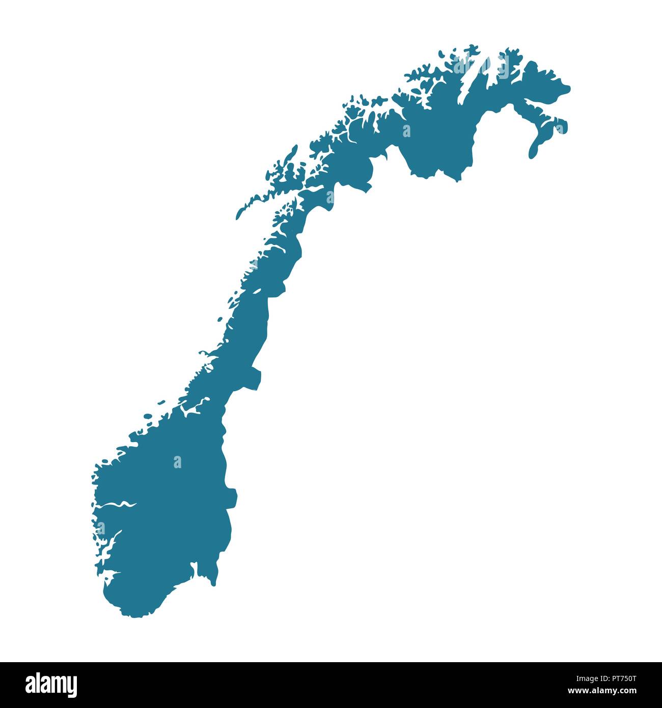 Outline map of norway hi-res stock photography and images - Alamy