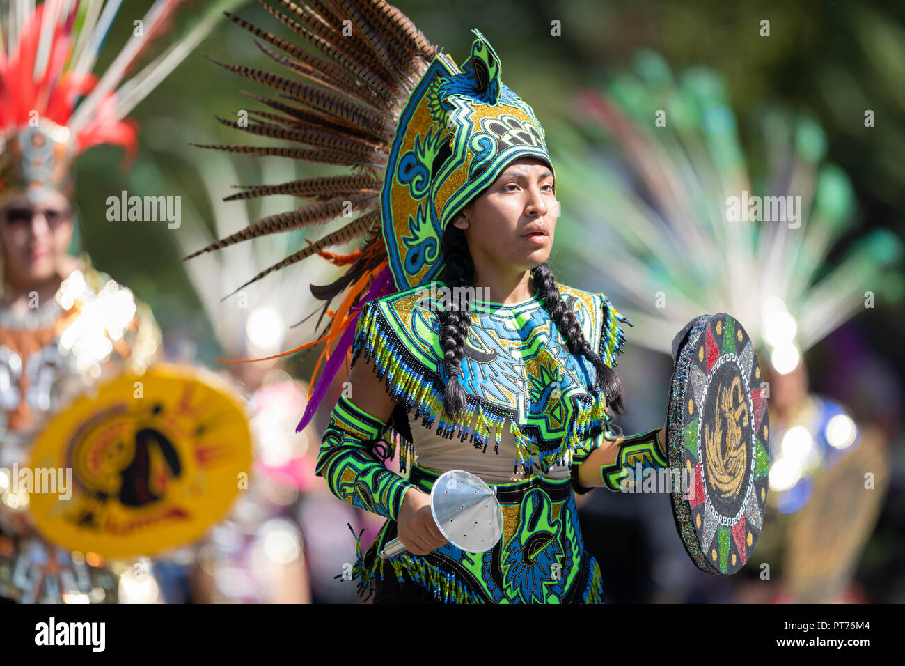 Washington, D.C., USA - September 29, 2018: The Fiesta DC Parade, Aztec ...