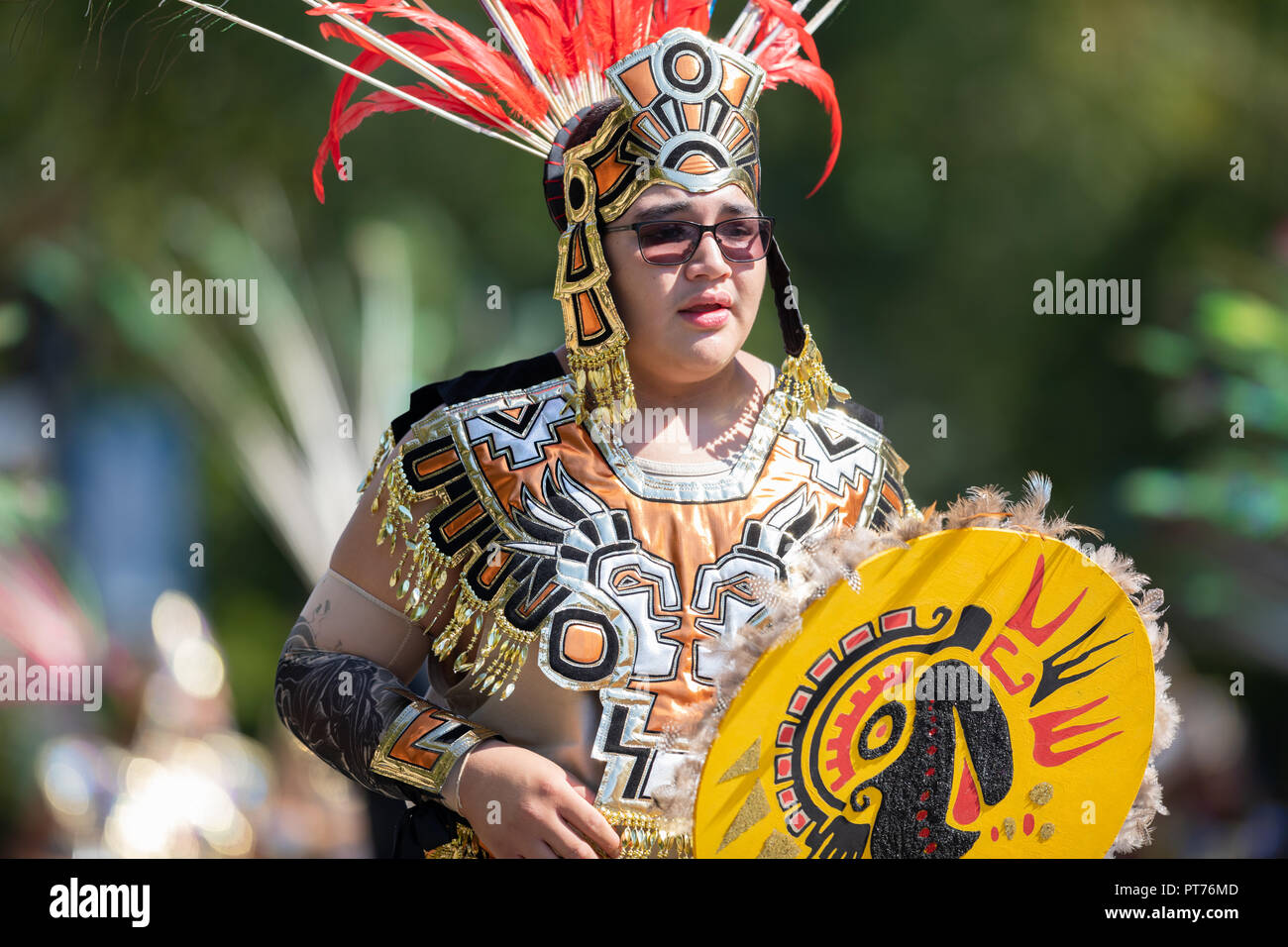 Washington, D.C., USA - September 29, 2018: The Fiesta DC Parade, Aztec ...
