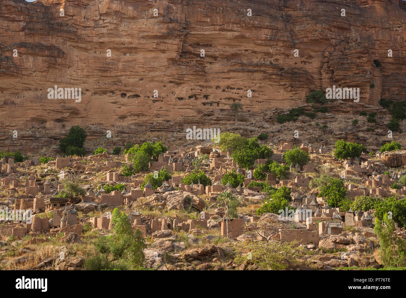 Bandiagara Escarpment in Mali (Africa): a sandstone cliff with ancient ...