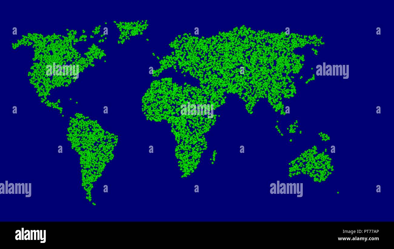 Particles forming world map hi-res stock photography and images - Alamy