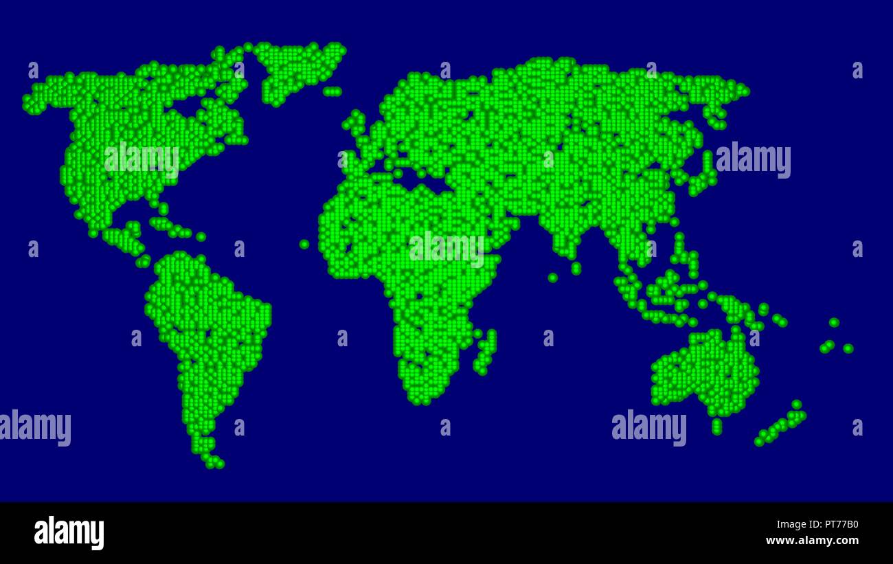 Particles forming world map hi-res stock photography and images - Alamy