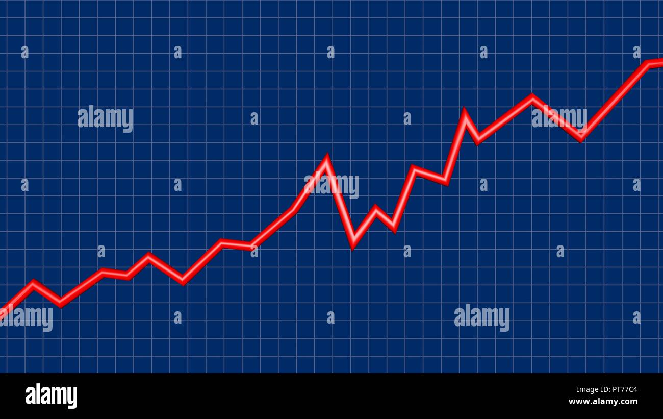 Line Graph rising. Upwards slope, 3d render Stock Photo - Alamy
