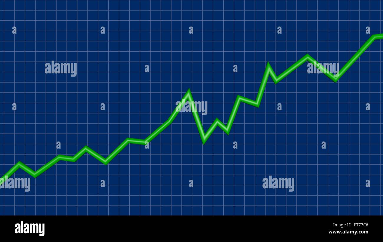 Line Graph rising. Upwards slope, 3d render Stock Photo - Alamy