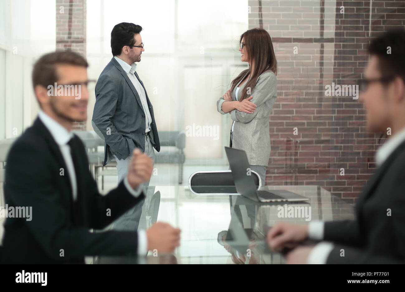 employees in the workplace in the office.business background Stock ...