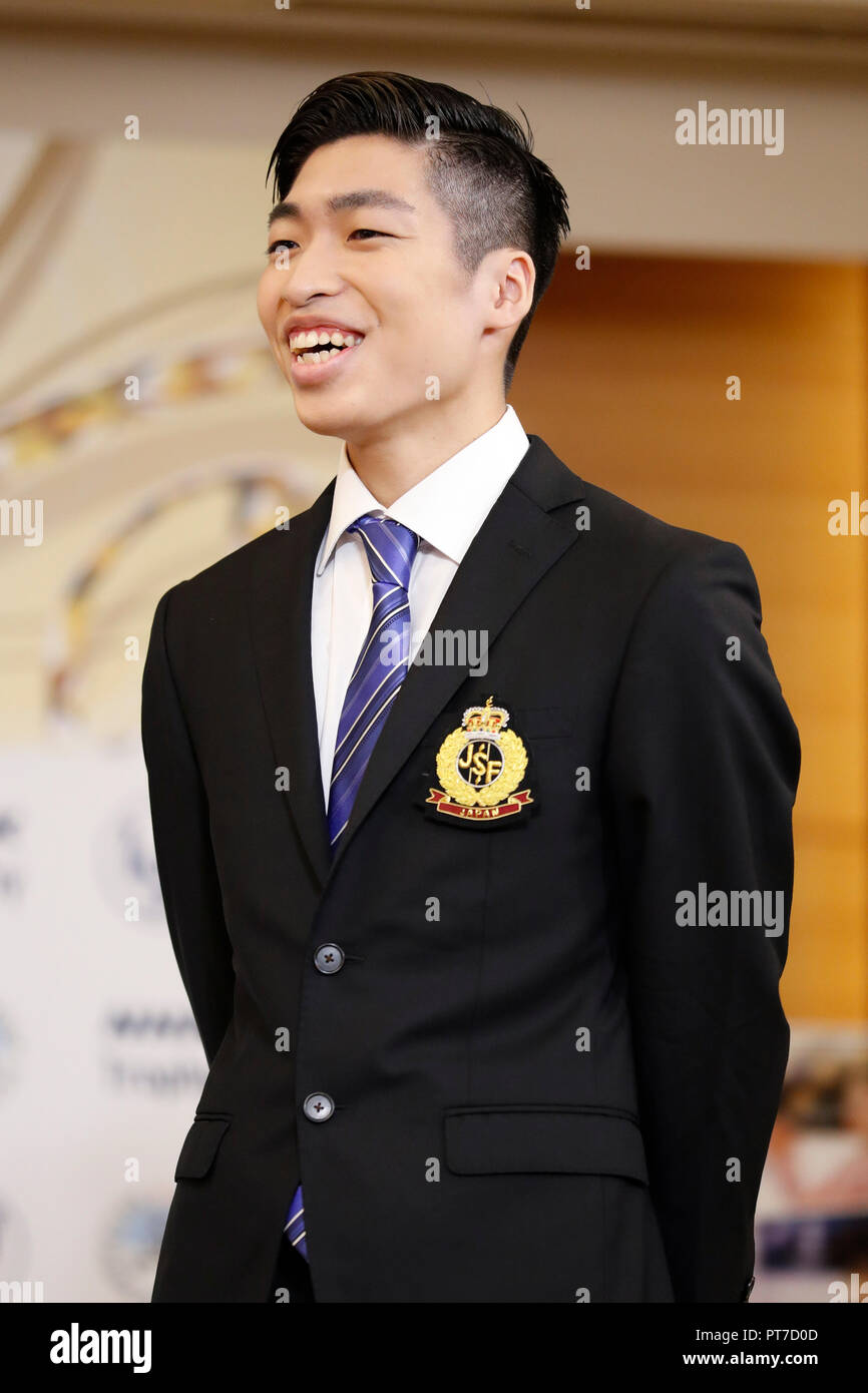 Tokyo, Japan. 7th Oct, 2018. Hiroaki Sato (JPN) Figure Skating : Japanese Figure Skater attend ...