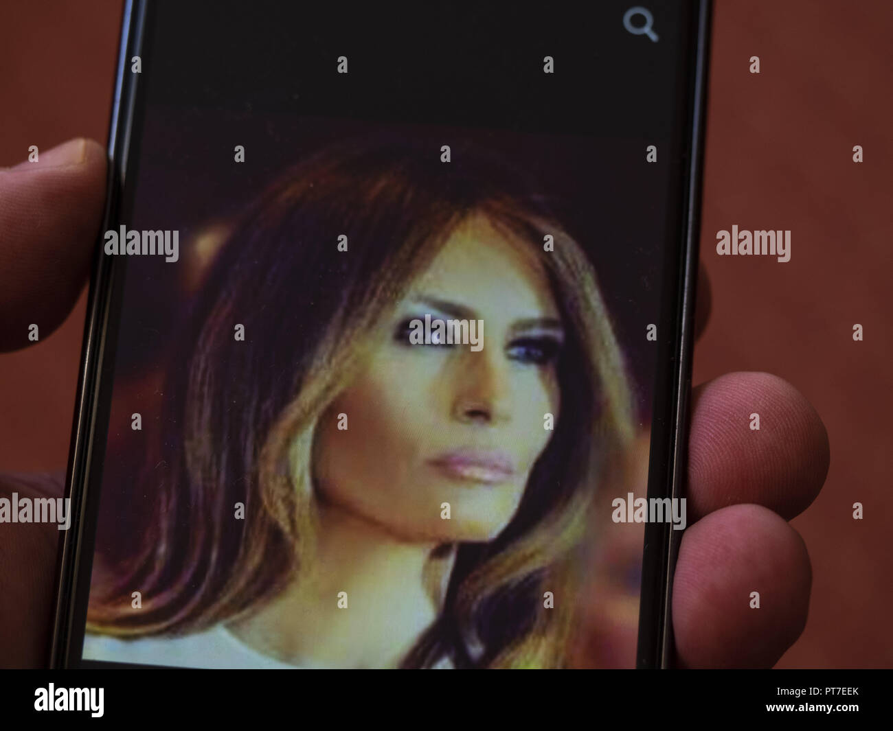 Kiev, Ukraine. 7th Oct, 2018. Portrait of First Lady Melania Trump on ...