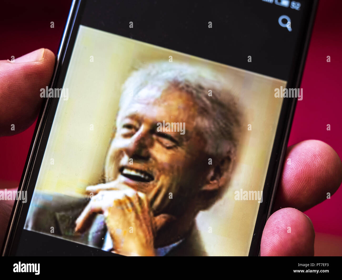 Kiev, Ukraine. 7th Oct, 2018. Portrait of President Bill Clinton on ...